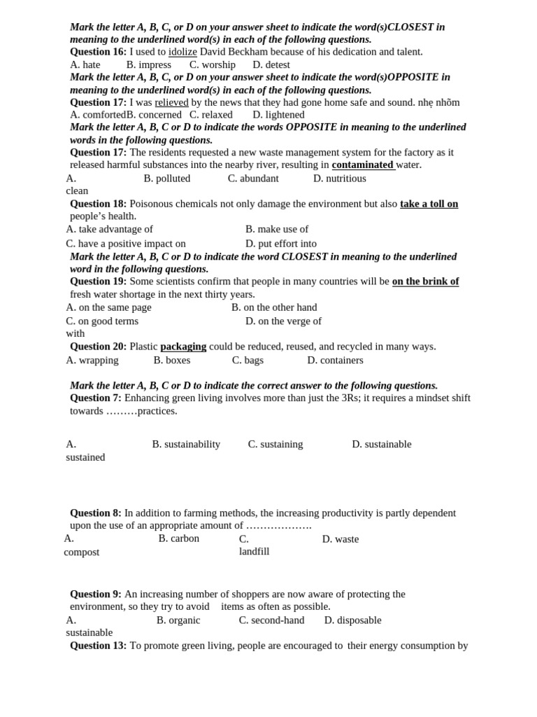 Further Practice - E10 - GK1 | PDF | Plastic | Waste