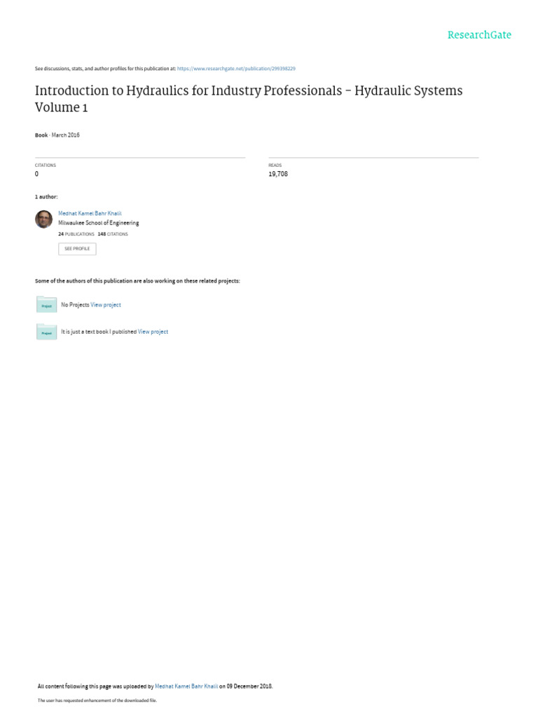 Introduction to Hydraulics for Industry Professionals - Book | PDF ...