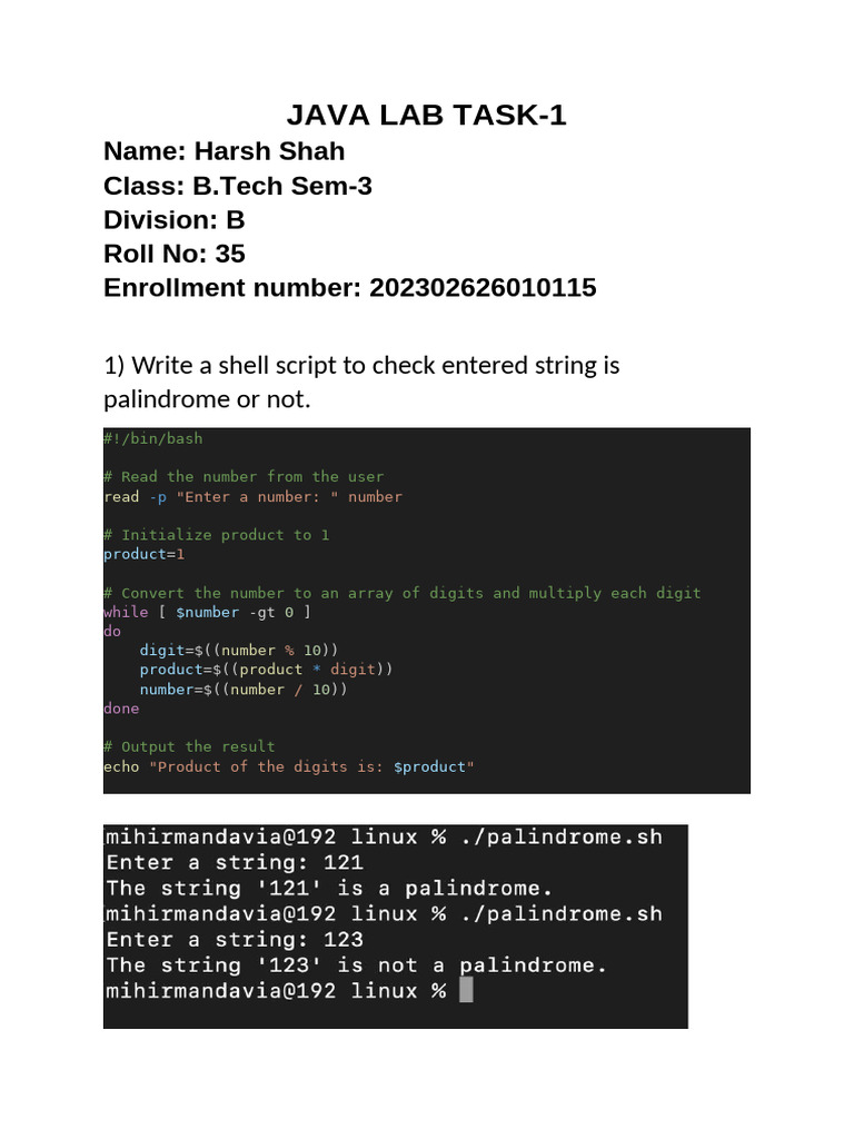 Linux Scripting B23cse035 | PDF