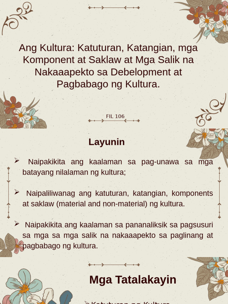 Ang Kultura (FIl106) Edgen, Rovelyn&Chilsea | PDF