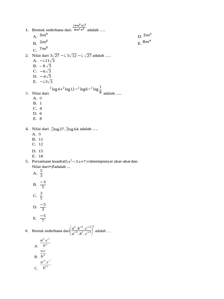 Latihan Soal Psaj MTK | PDF | Metode & Bahan Ajar