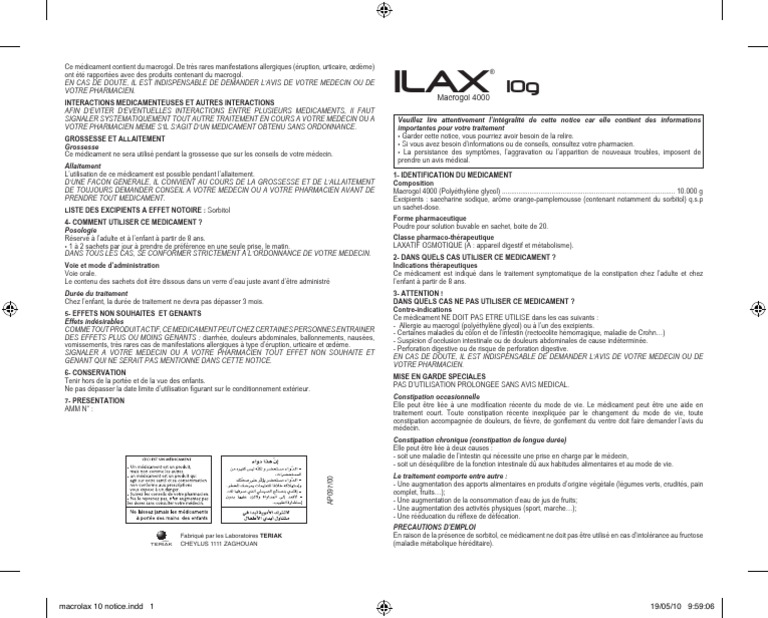 ILAX 10 Grâ | PDF | Constipation | Médecine