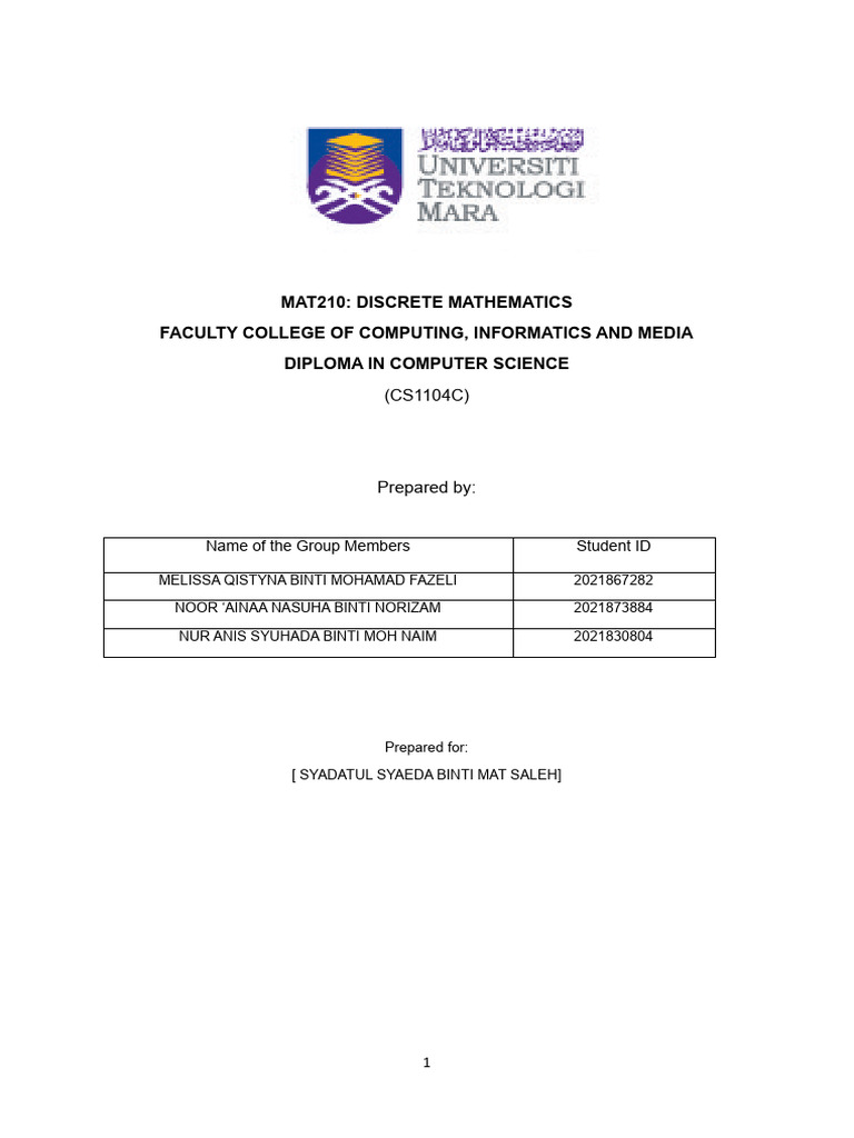 Final Report Mat210 New | PDF | Logic | If And Only If