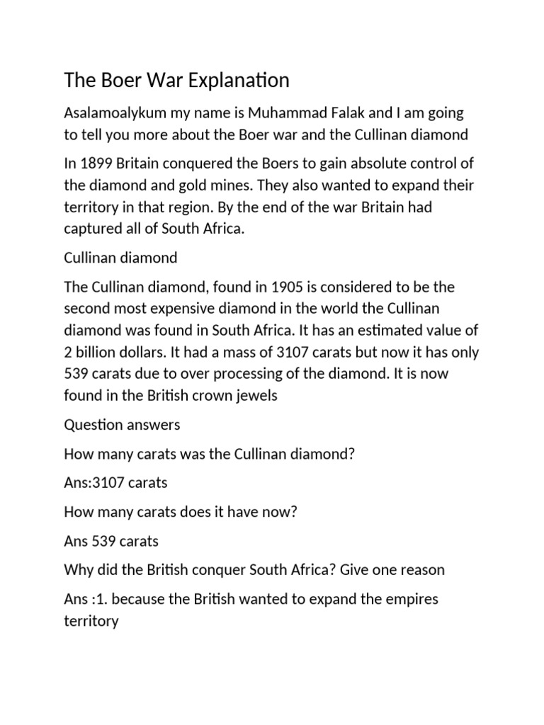 The Boer War Explanation | PDF | Travel | History