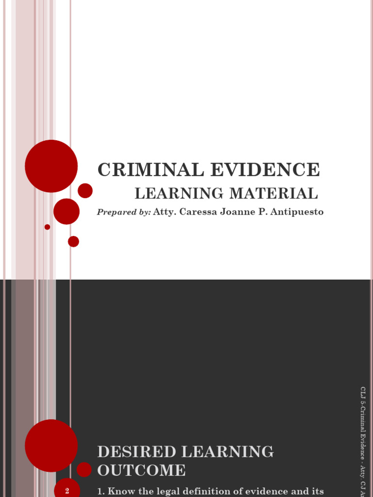 Criminal Evidence-Midterm Coverage | PDF | Evidence (Law) | Ex Post Facto Law