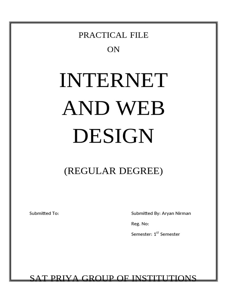 Iwd Final Index or Front Page | PDF | Html | Html Element