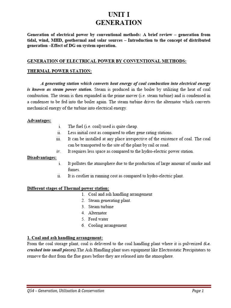 Electrical Power Generation Methods | PDF | Power Station | Electricity ...