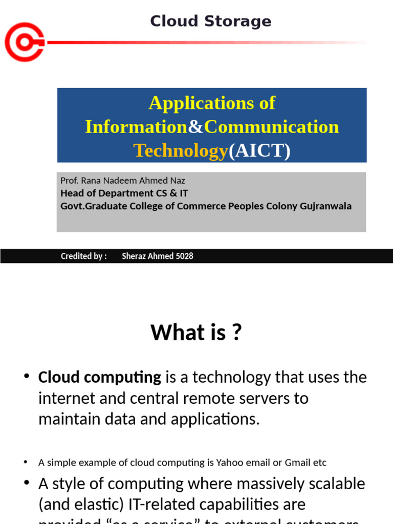 Lec 3 Part 2 Cloud Storage Pdf Cloud Computing Computing