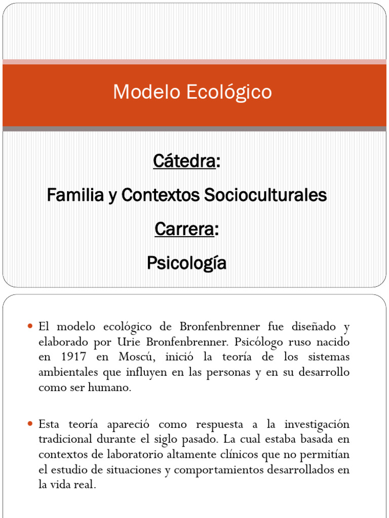 FYCS Modelo Ecologico | PDF | Sicología | Comportamiento