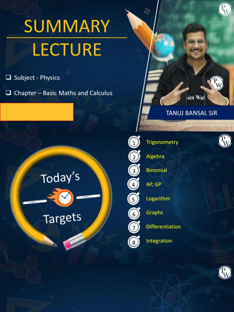 Basic Maths & Calculus - Summary Lecture Notes - Yakeen 3.0 2024 | PDF Basic Maths & Calculus - Summary Lecture Notes - Yakeen 3.0 2024 | PDF