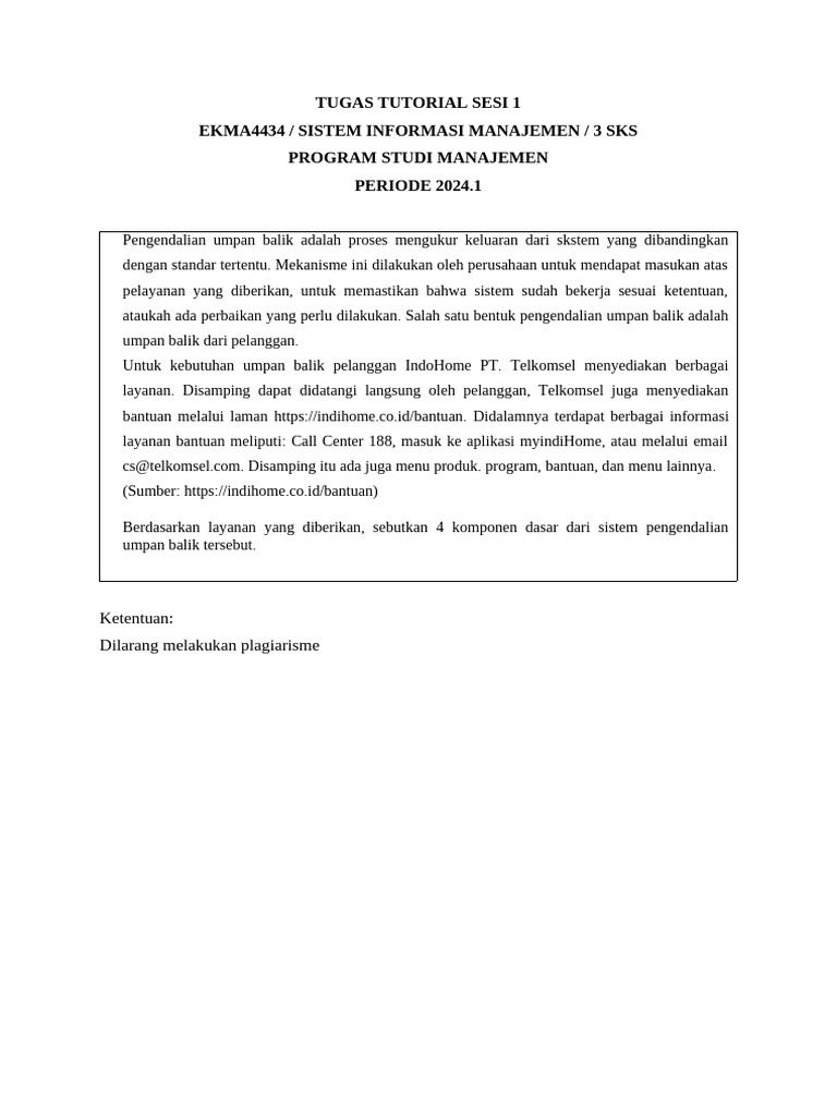 Soal Tugas - EKMA4434 SIM - Tugas 1 | PDF | Teknologi & Rekayasa