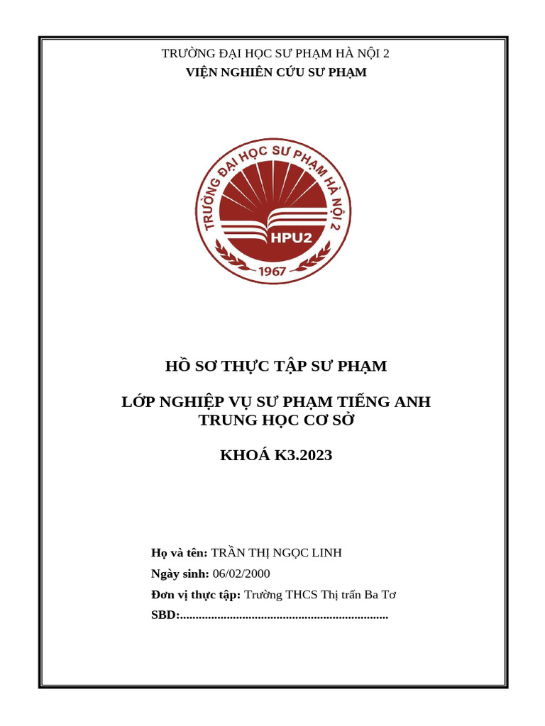 Ho So Thu C Ta P THCS | PDF