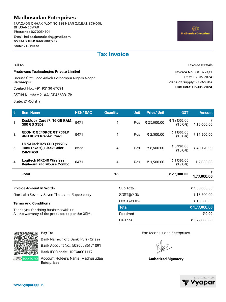 Prodevans Technologies Private Limited - OOD 24 1 - 07-05-2024 | PDF ...