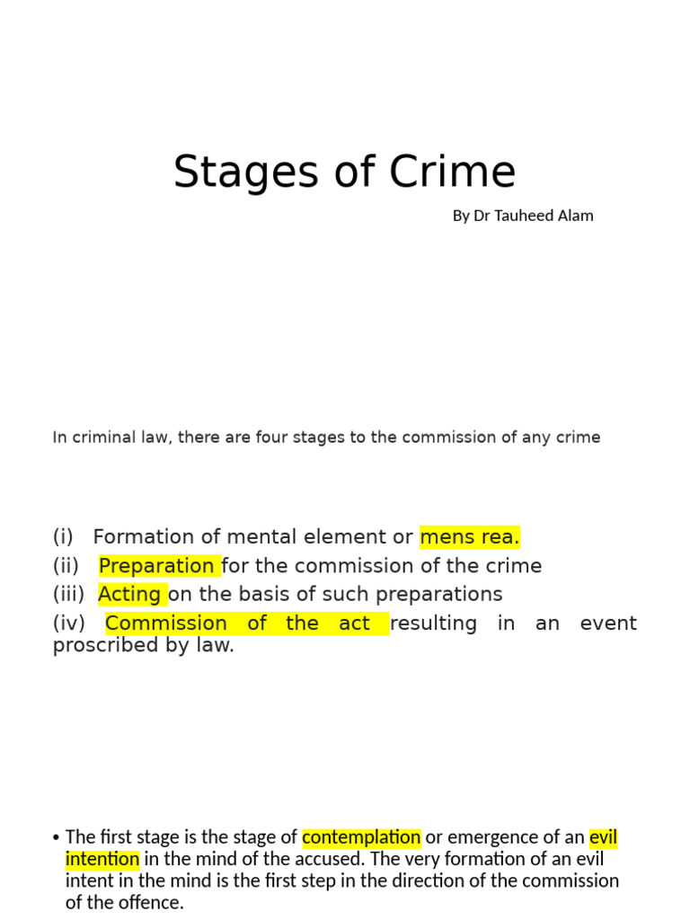 Stages of Crime | PDF | Crimes | Crime & Violence