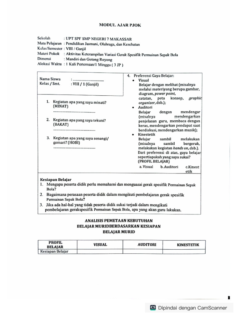 Modul Ajar PJOK - Toto Ashari Yunus | PDF