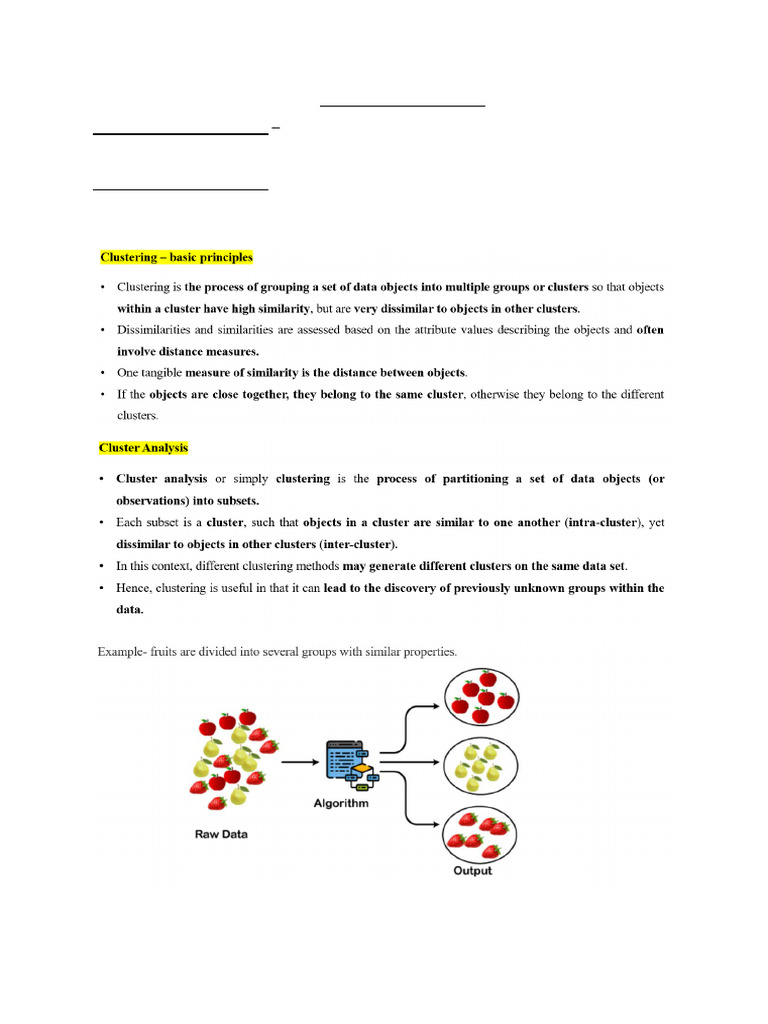 Data Mining: Clustering Techniques | PDF