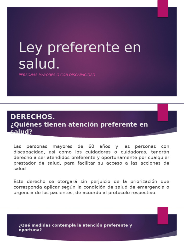 Atención Preferente en Salud para Mayores y Discapacitados | PDF