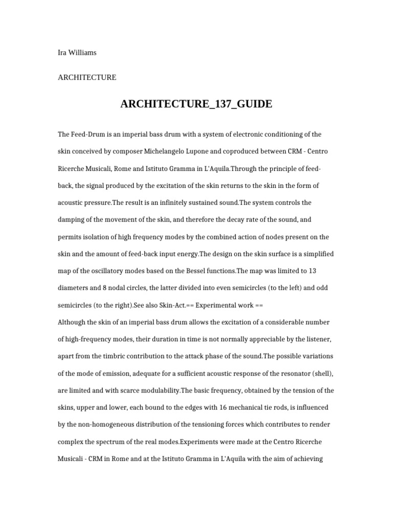 Architecture 137 Guide | PDF