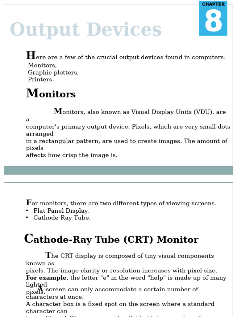Chapter No 8 Output Devices0 Pdf Computer Monitor Printer 0195