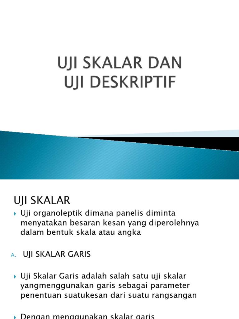 Uji Skalar Dan Uji Deskriptif | PDF