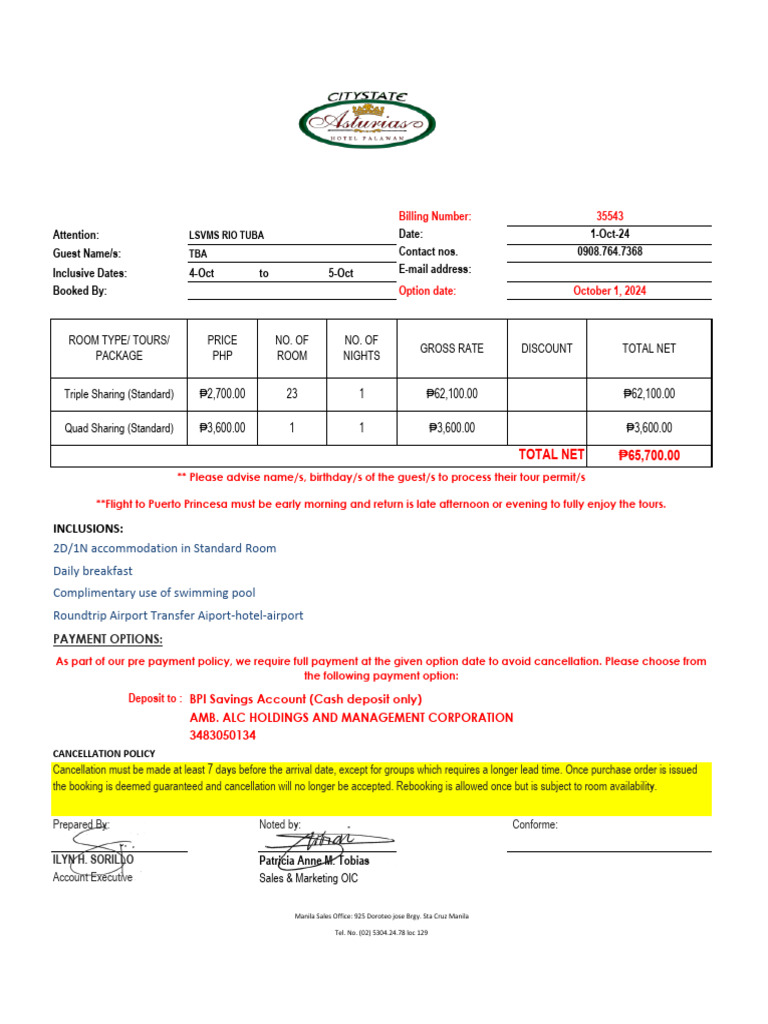 Lsvms Riotuba Room Contract | PDF | Financial Services | Economies