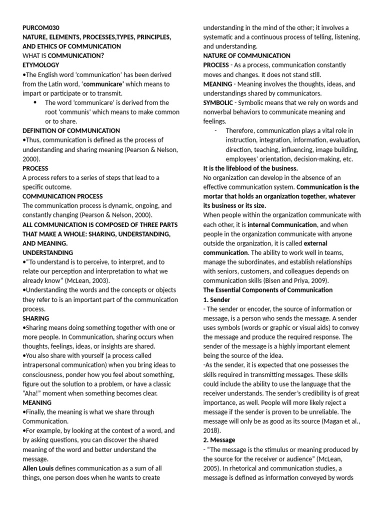 Purcom Prelims Reviewer | PDF | Communication | Nonverbal Communication