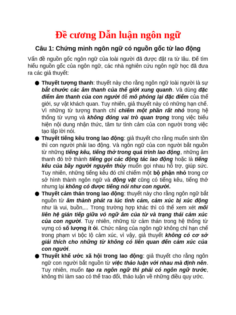 Đề cương DLNN | PDF