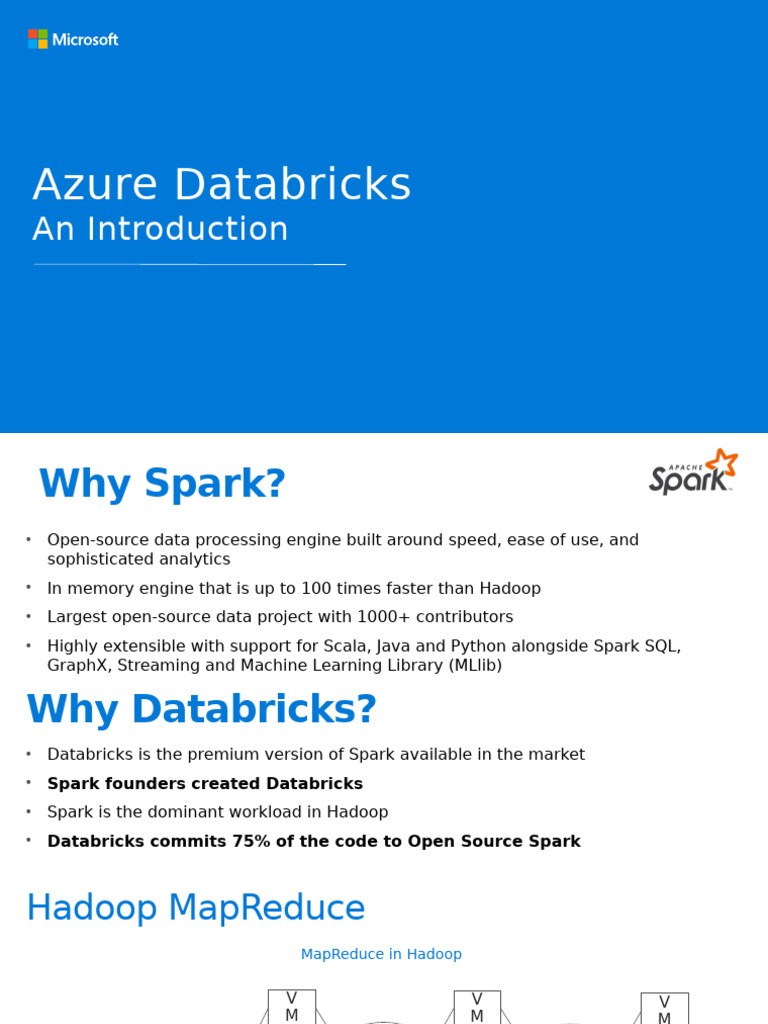 Azure Databricks - An Introduction 2019 Roadshow | PDF | Apache Spark | Apache Hadoop