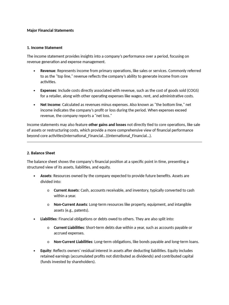 Key Financial Statements Explained | PDF | Equity (Finance) | Cash Flow ...