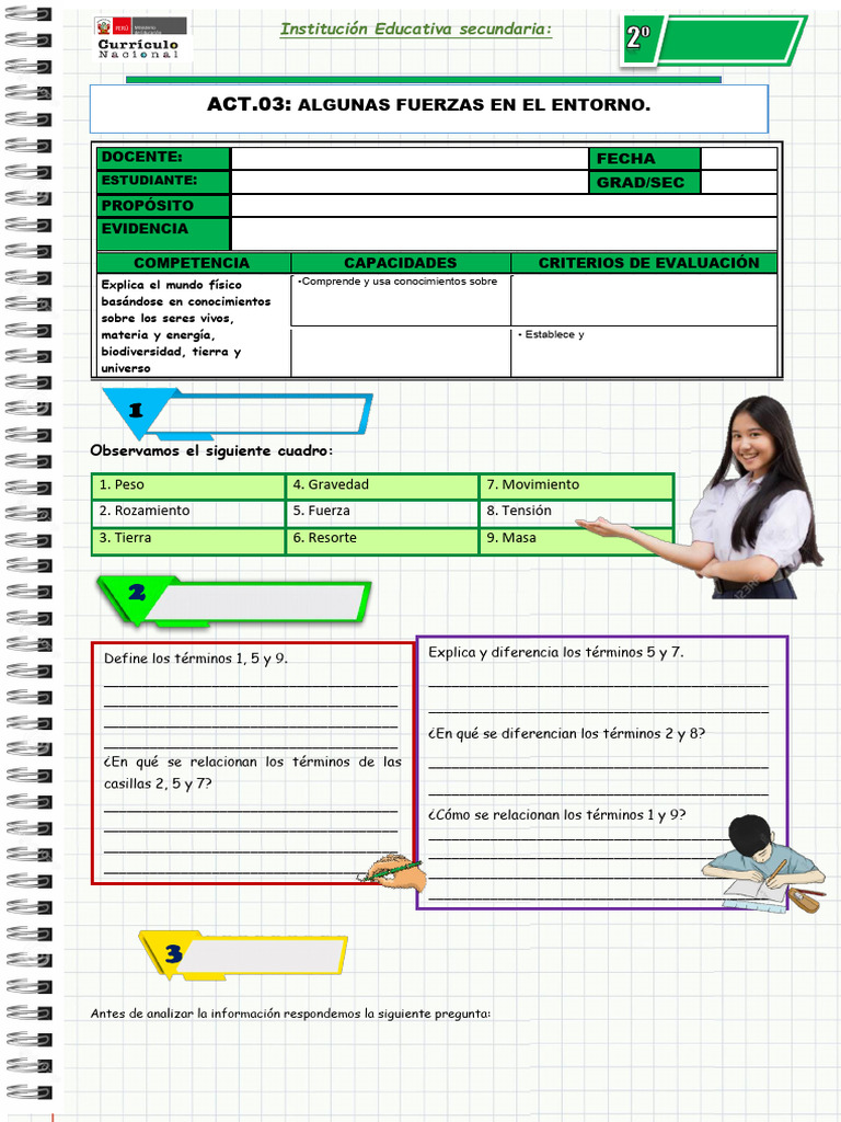 B-2º Act 3 Cyt Unid 7 - Sem 2 | PDF | Fuerza | Fricción