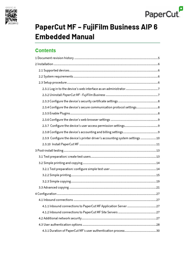 PaperCut MF - FujiFilm Business Embedded Manual-2022-09-12 | PDF ...
