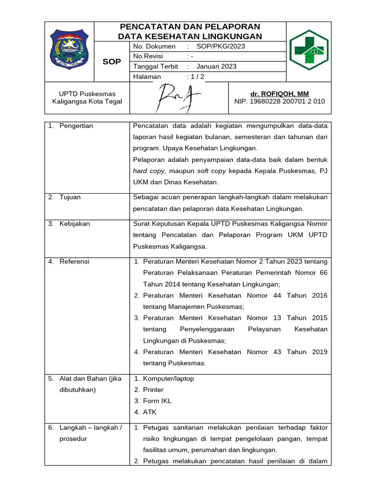 Sop Pencatatan Dan Pelaporan | PDF | Pengembangan Diri | Kesehatan Holistik
