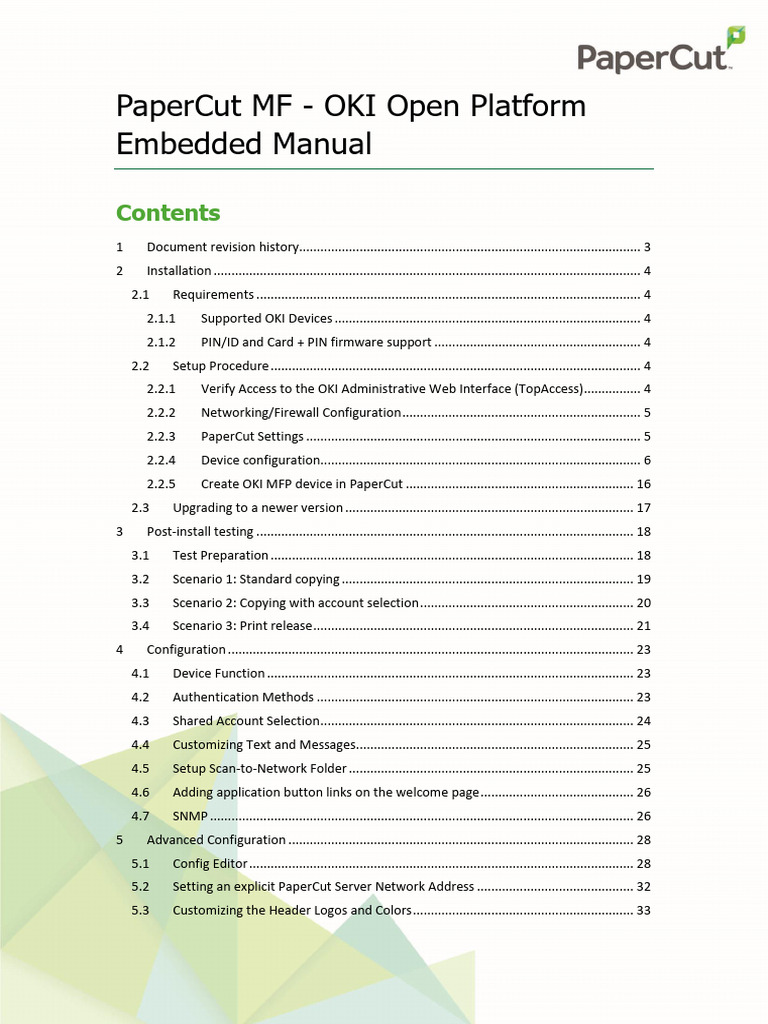 PaperCut MF - OKI Open Platform Embedded Manual - 2020-05-15 | PDF ...