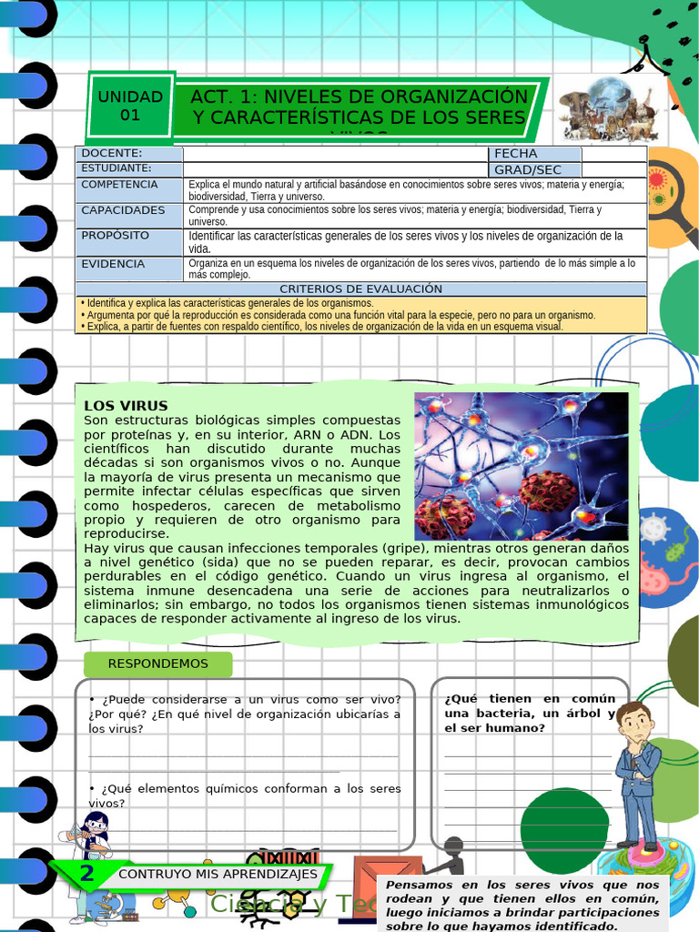 4º Act 1-Cyt-U1 | PDF | Organismos | Vida