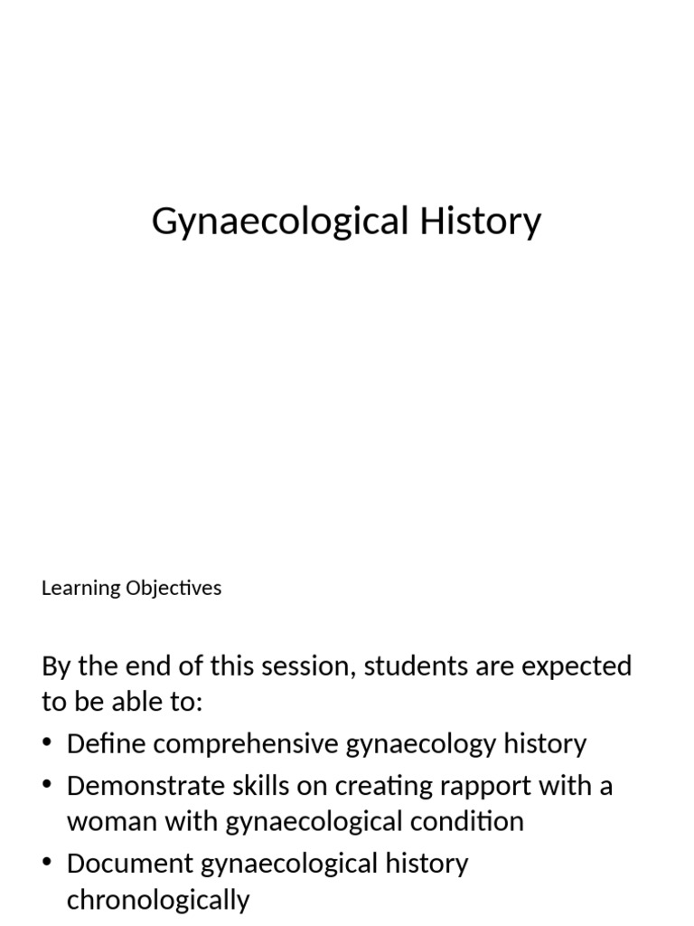 Comprehensive Gynaecological History | PDF | Menstruation | Menstrual Cycle