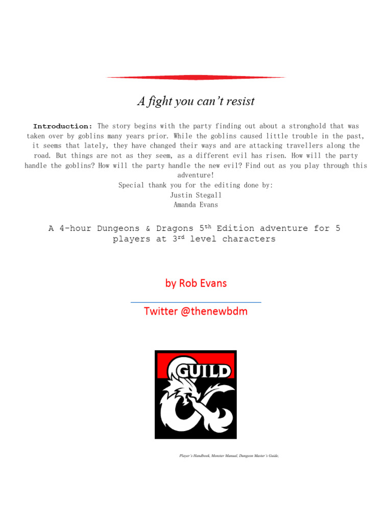 Goblin Stronghold Adventure Module | PDF | Wizards Of The Coast ...