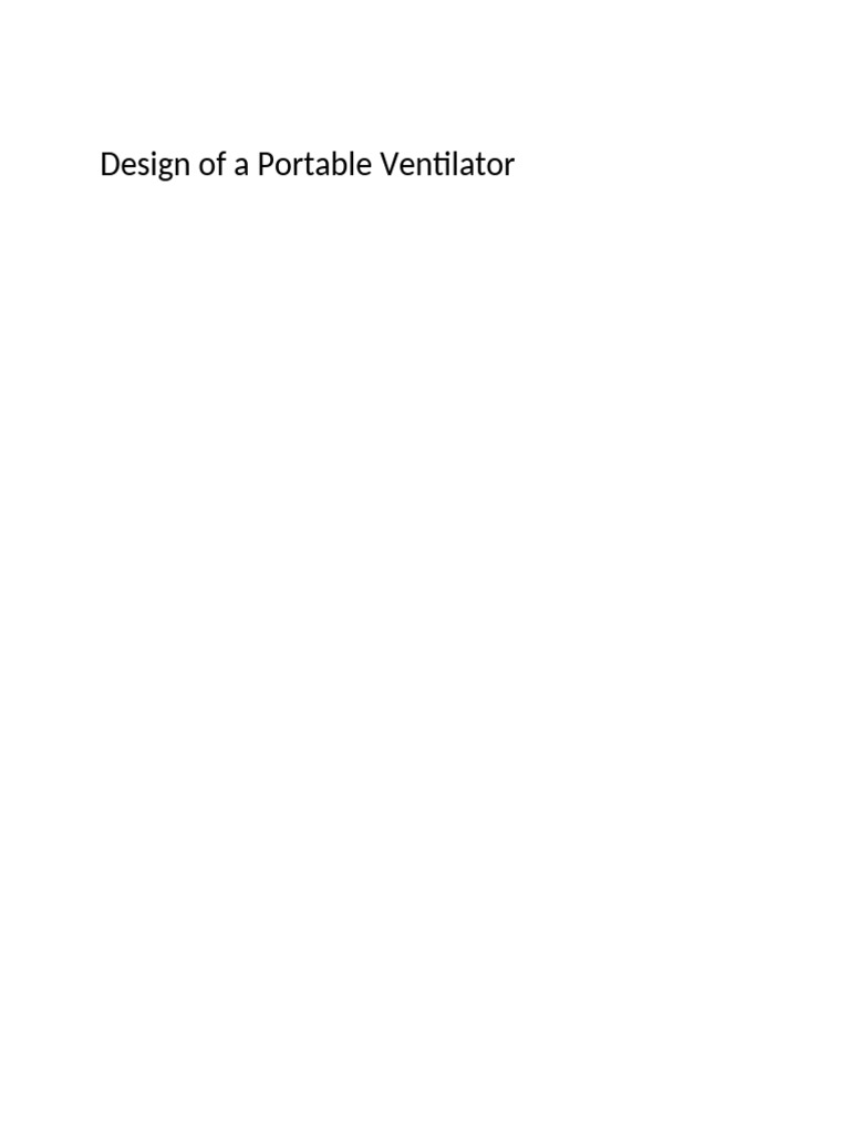 Portable Ventilator Design Overview | PDF | Electrocardiography | Rectifier