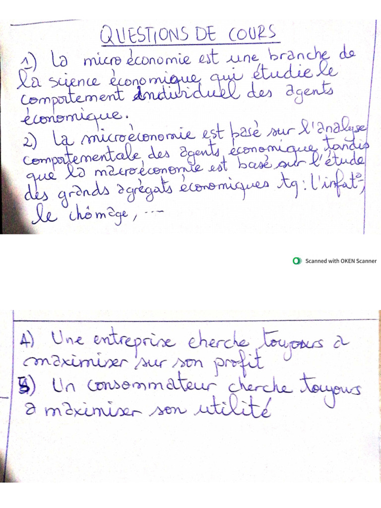 Proposition de Corrigé Examen Micro 1 | PDF