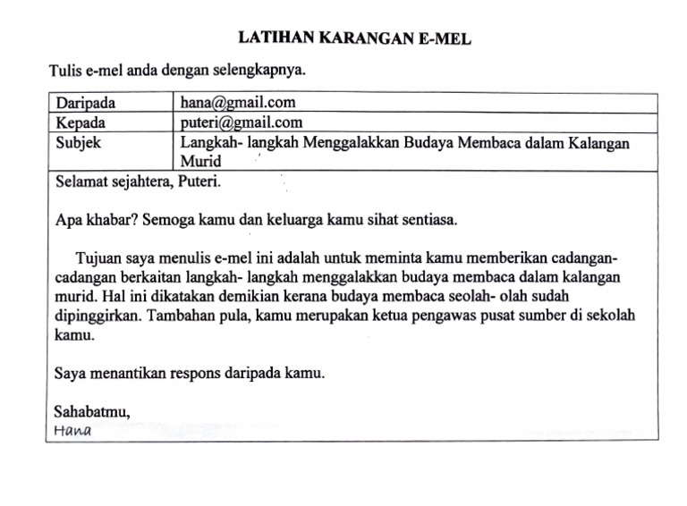 Latihan E-Mel Tingkatan 4 | PDF