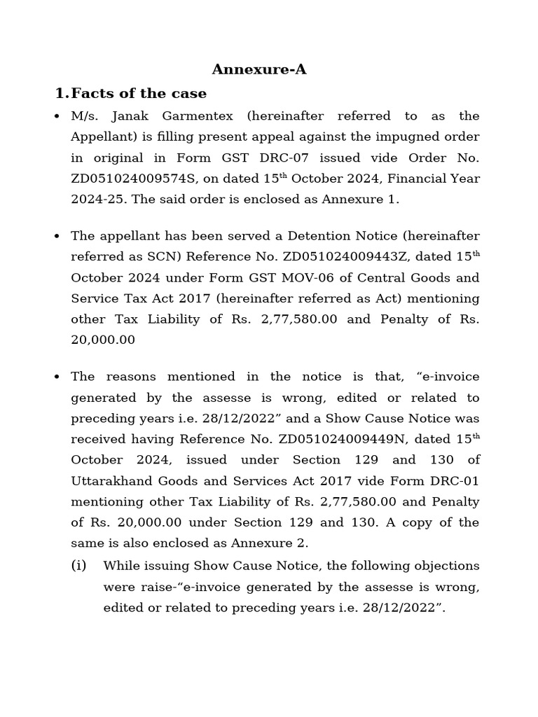 Annexure-A | PDF | Taxes | Government Finances