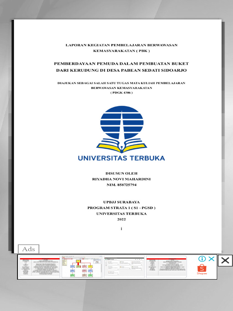 LAPORAN TUGAS MATA KULIAH PBK | PDF