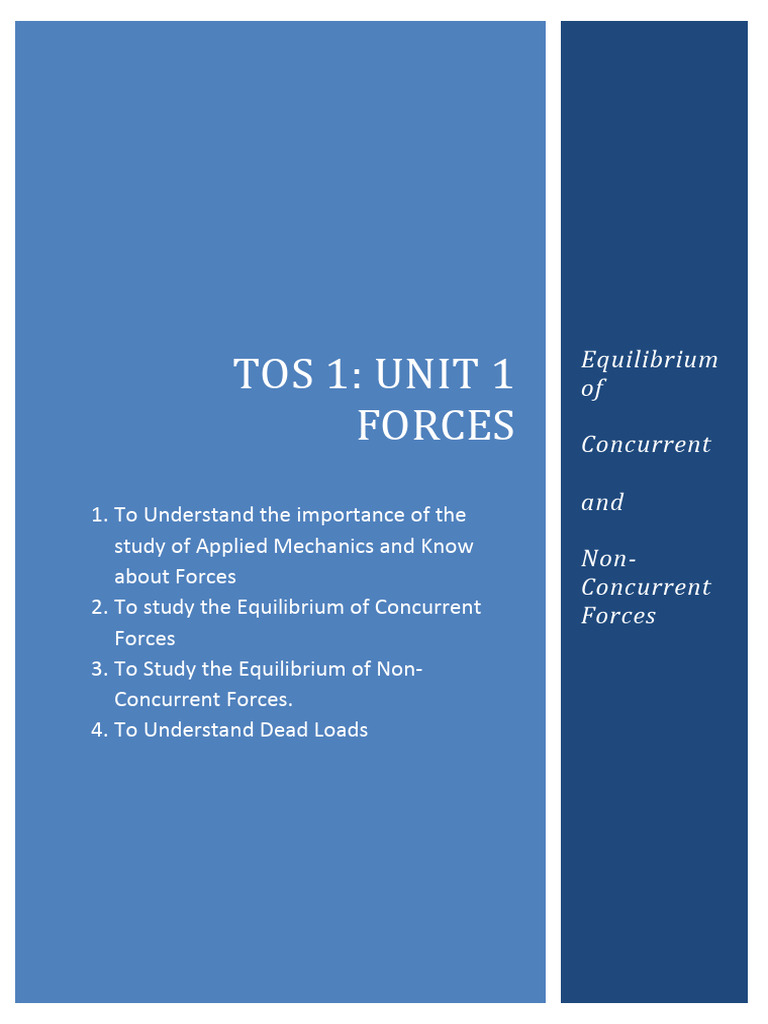 TOS 1 Unit 1 Forces | PDF | Force | Mechanics