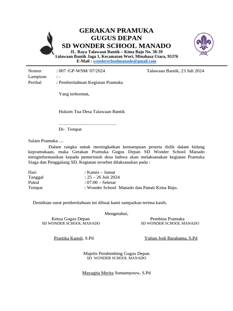 Surat Pemberitahuan (Desa) | PDF