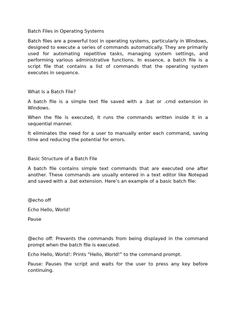 Batch Files | PDF | Scripting Language | Computer Architecture
