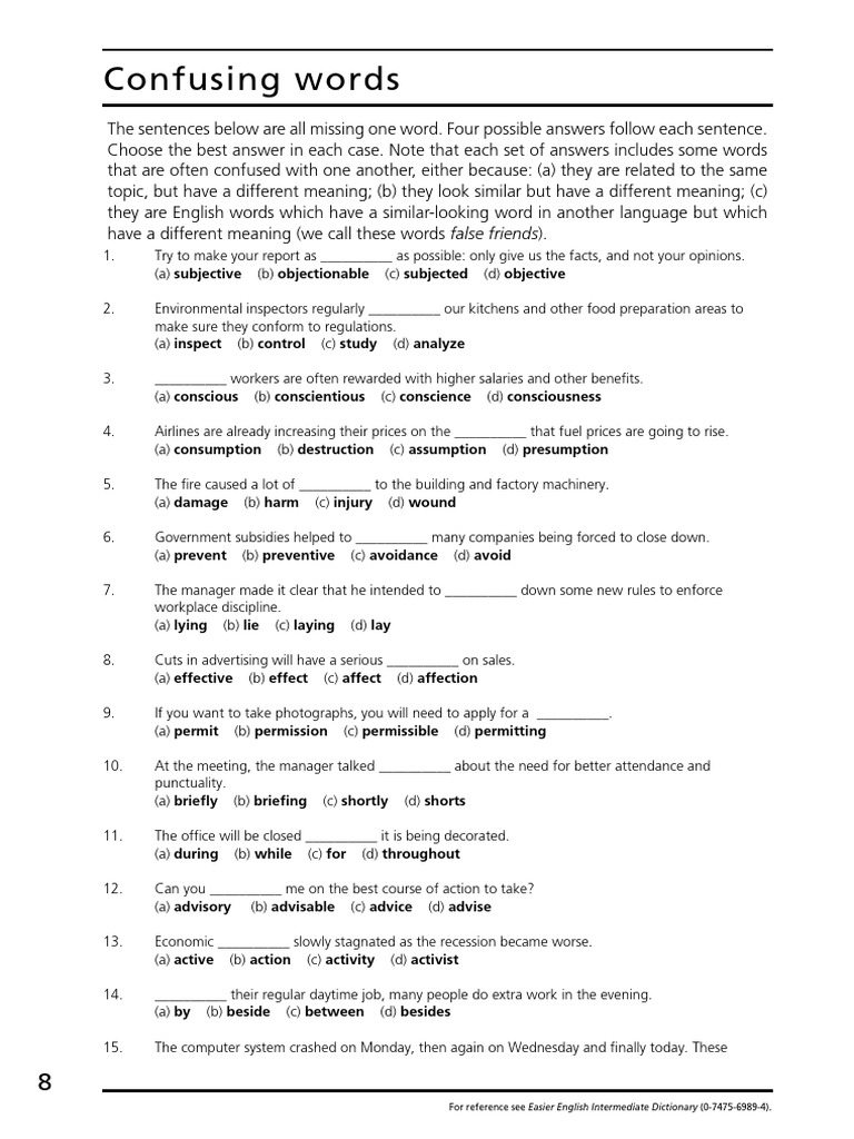 Confusing Words: False Friends | PDF