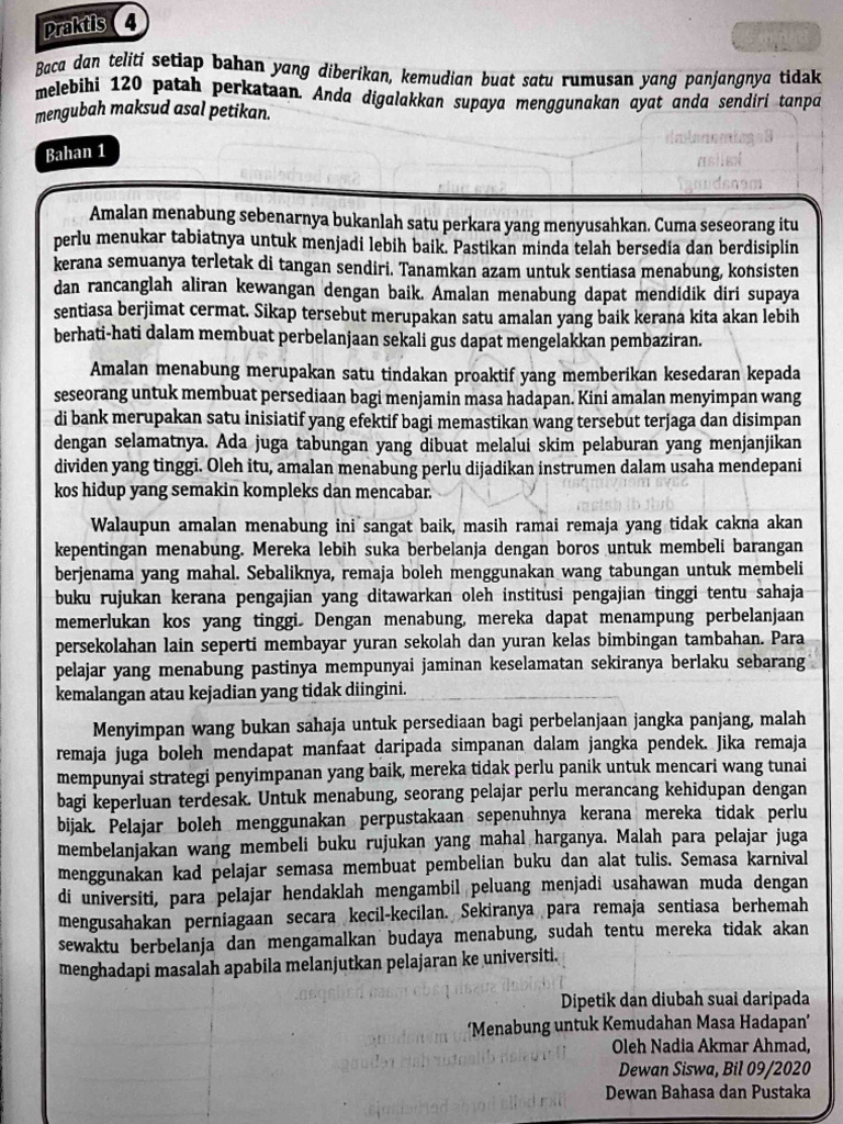 Latihan Rumusan Tingkatan 4 | PDF