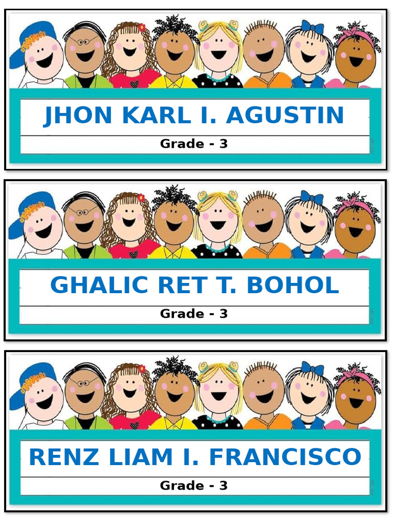 Grade 3 Names For Folder | PDF