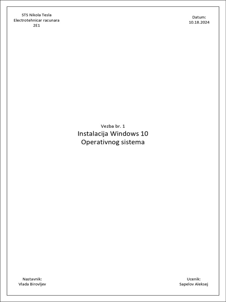 Instalacija W10 | PDF