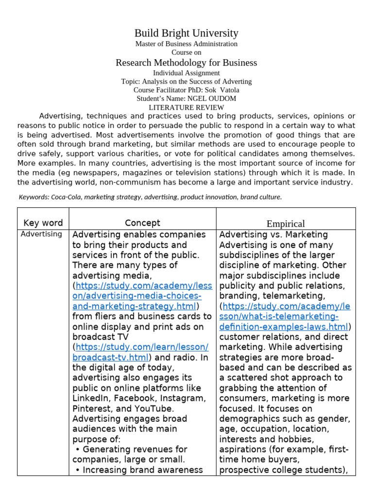 Indvidual Assignment NGEL OUDOM. | PDF | Advertising | Mail