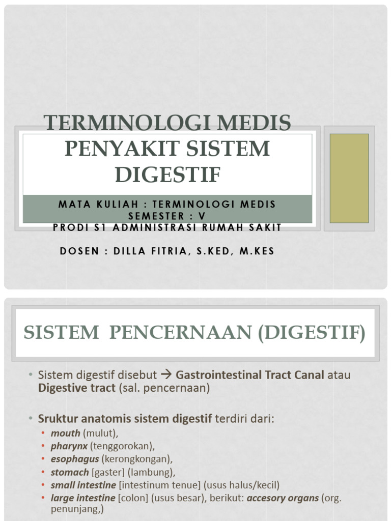 Terminologi Medis Sistem Digestif | PDF